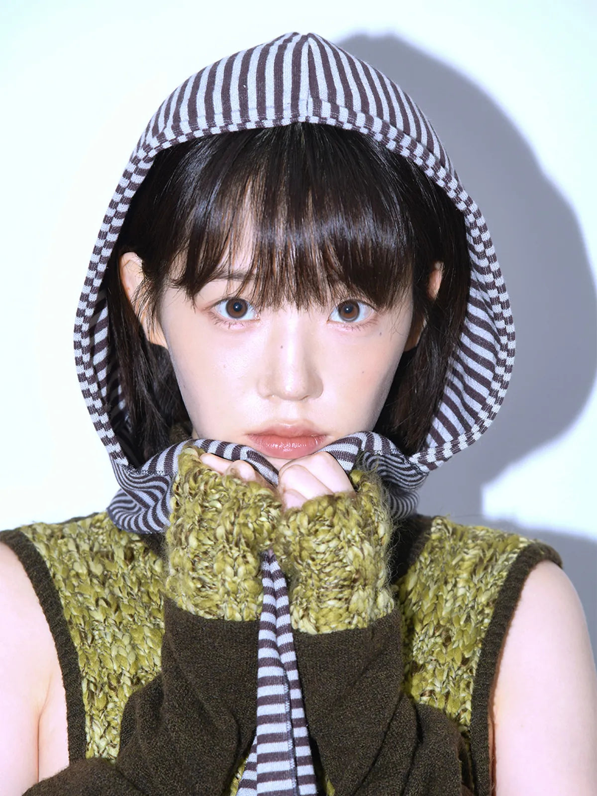 [ Pre-order ] Muwm Stripe Hooded Muffler ( 2 colors ) – lesson.zero